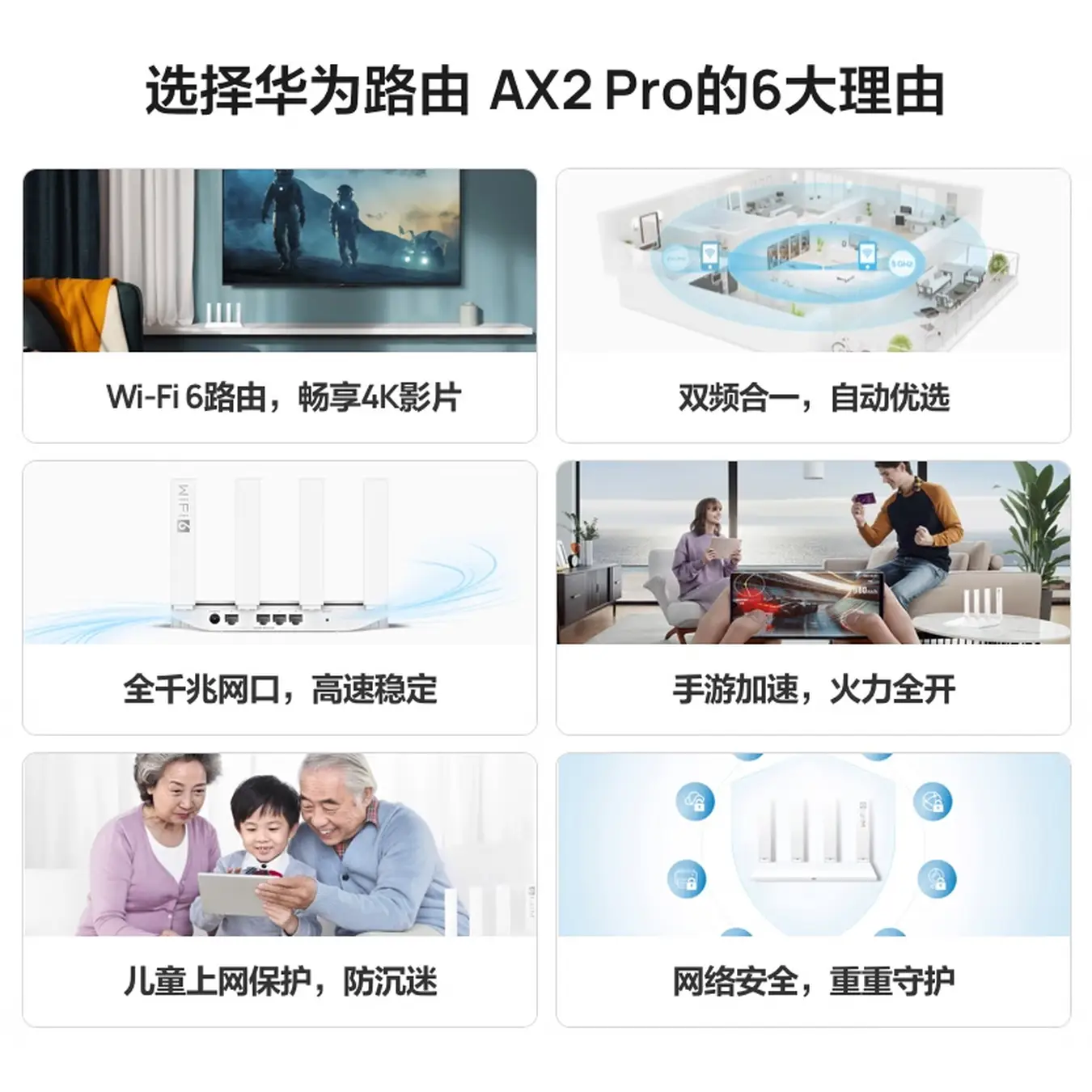 华为（HUAWEI）路由器AX2 Pro Wi-Fi6双千兆无线路由器 5G双频 畅享4K影片 提供手游加速 儿童上网保护【图片 价格 品牌 评论】-京东