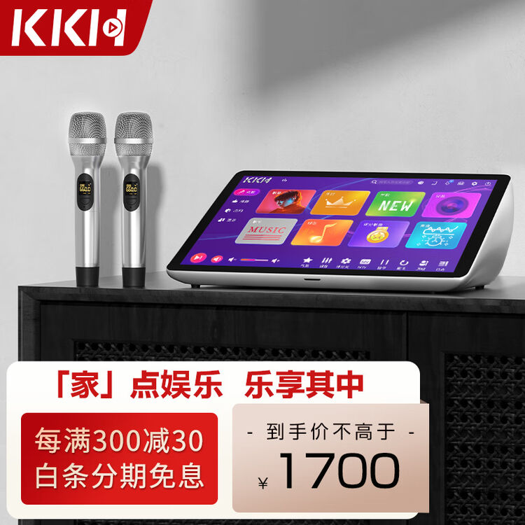 KKH 【话筒一体机】R9家庭ktv点歌机一体机卡拉OK家用会议室点唱机台内置混响话筒效果 15.6吋一体机内置话筒混响器 【小体积】 1TB ...
