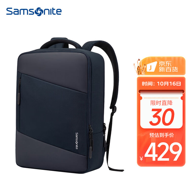 新秀丽（Samsonite）双肩包电脑包男士商务背包旅行包苹果笔记本15.6英寸 BT6*11001 蓝色【图片 价格 品牌 评论】-京东