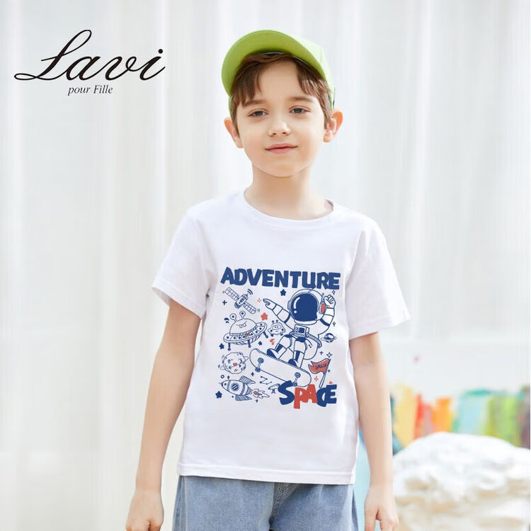 Lavi马骑顿童装旗下LAVI啊对对对童装短袖t恤纯棉白色上衣中大童潮 【MQD旗下纯棉】白色滑板太 90【图片 价格 品牌 评论】-京东