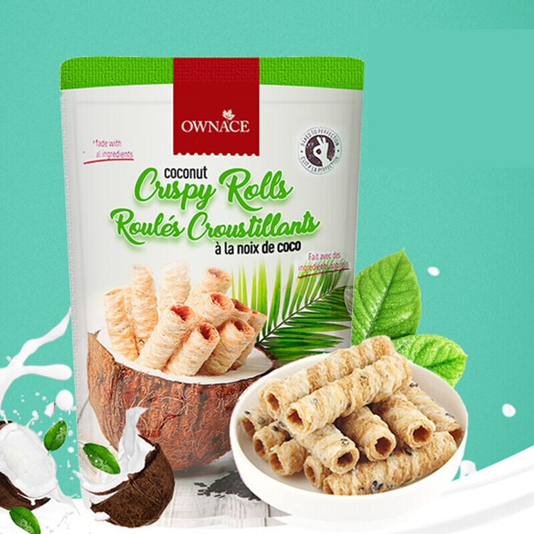 奥利斯（OWNACE）泰国进口椰子卷椰味椰卷香脆150g椰奶蛋卷松脆芝麻香酥椰味...【图片 价格 品牌 评论】-京东