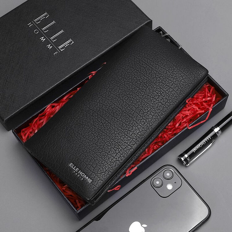 ELLE HOMME钱包男士商务西装钱包休闲钱夹头层牛皮轻奢名牌票夹大容量 长款ED152301112【图片 价格 品牌 评论】-京东