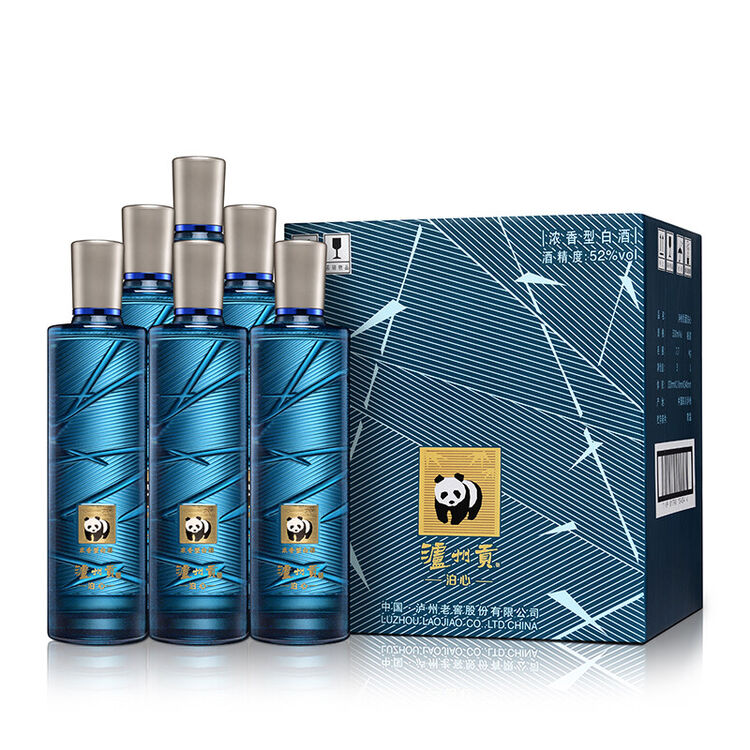 泸州老窖 泸州贡泊心 浓香型白酒 52度500ml 6瓶整箱装(内含礼品袋) 熊猫酒【图片 价格 品牌 评论】-京东