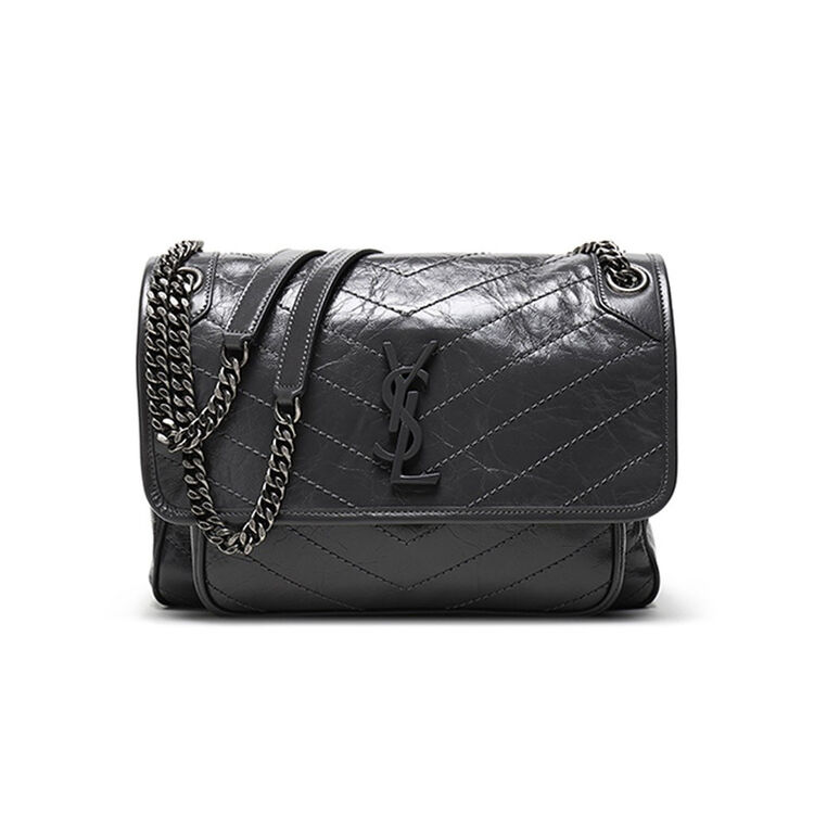 YSL女士皮革手提单肩斜挎包灰色YSL标志 633158 0EN04 1112【图片 价格 品牌 评论】-京东