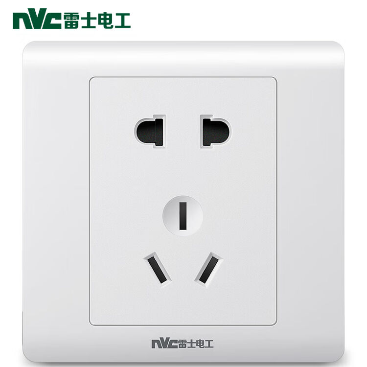 雷士电工（NVC）插座 五孔插座86型10A 正5孔 二三插暗装墙壁面板电工电料 D1心洁系列简约白色【图片 价格 品牌 评论】-京东