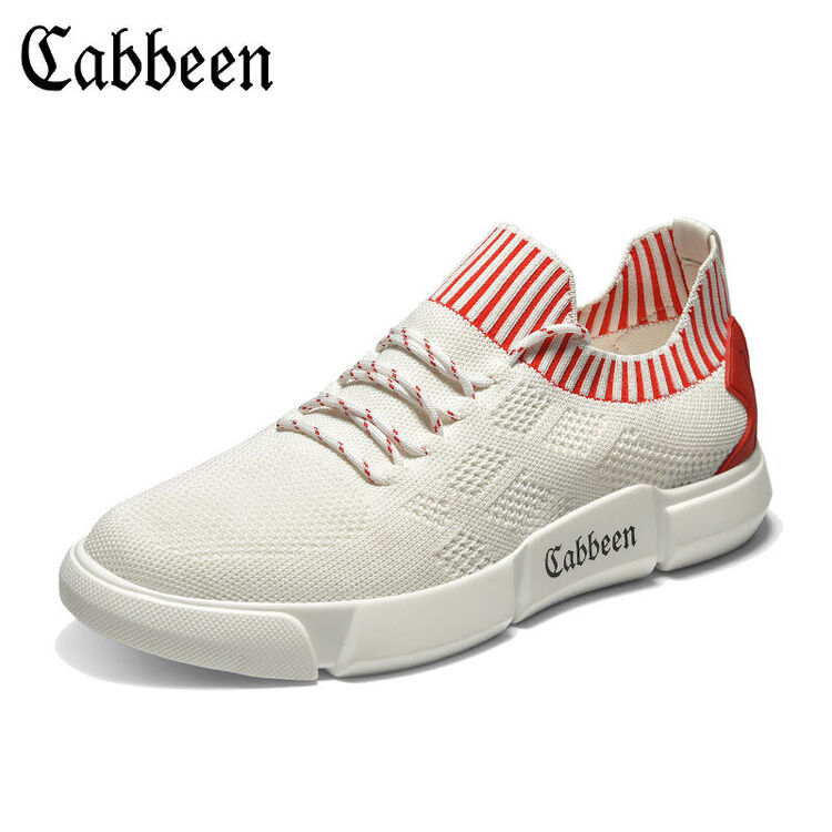 卡宾 CABBEEN 男鞋飞织网面板鞋男运动休闲鞋潮男士透气鞋子 白色 38【图片 价格 品牌 评论】-京东