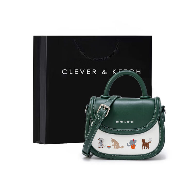 Clever&Ketch ck女包包2022新款小众设计高级感百搭单肩手提斜挎刺绣腋下包小猪包 绿色【图片 价格 品牌 评论】-京东