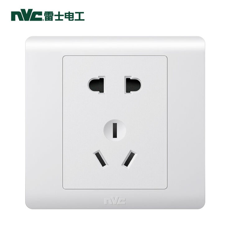 雷士（NVC）开关插座 五孔插座86型10A 正5孔 二三插暗装墙壁开关面板电工电料 D1心洁系列简约白色【图片 价格 品牌 评论】-京东