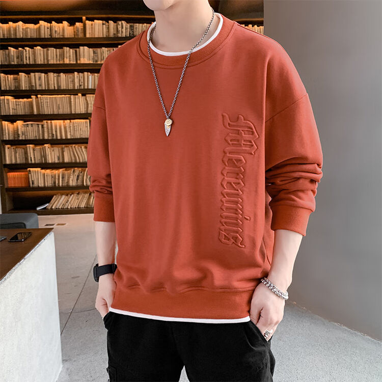 棉致 森马集团旗下棉致 中山卫衣男秋季圆领长袖T恤春秋季新款宽松ins个性卫衣潮流韩版上衣服体恤 5513暖橘 S【图片 价格 品牌 评论】-京东