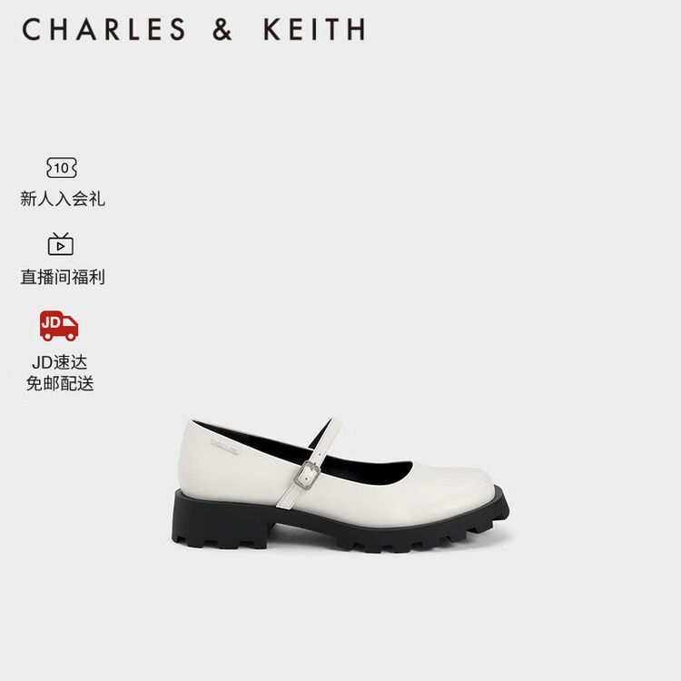 CHARLES&KEITH23春季新品CK1-70380986简约时尚粗跟玛丽珍鞋女 White白色 38【图片 价格 品牌 评论】-京东