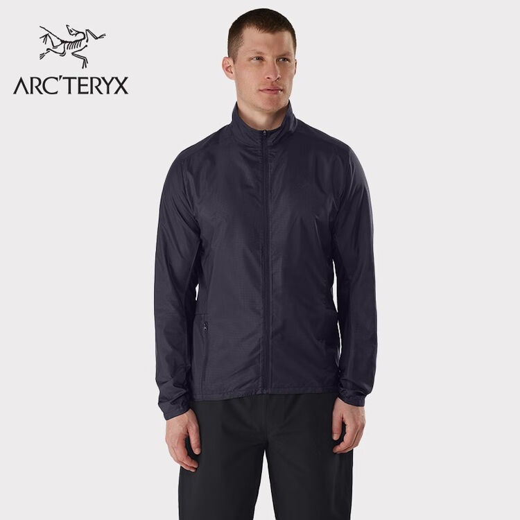 ARC'TERYX始祖鸟 NORVAN WINDSHELL 风壳 轻量透气 男子 防风夹克 Black Sapphire/蓝黑色 L【图片 ...