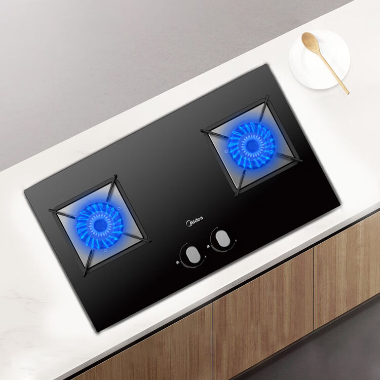 美的（Midea）JZT-Q230B 燃气灶 家用 煤气灶 5.0KW大火力 黑晶面板 熄火保护 台嵌两用 双灶（天然气）【图片 价格 品牌 评论】-京东