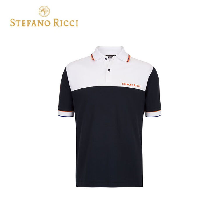 Stefano Ricci /史蒂芬劳.尼治针织衫 棉混纺徽标刺绣三粒扣Polo衫 藏青色 48【图片 价格 品牌 评论】-京东