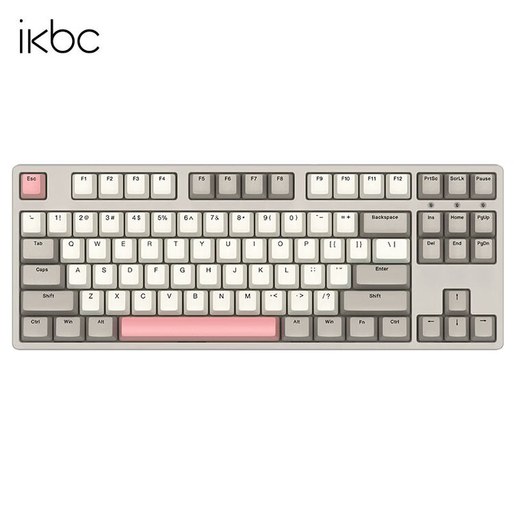 ikbc W200 机械键盘 2.4G无线 游戏键盘 87键 cherry轴 樱桃轴 无线机械键盘 工业灰红轴【图片 价格 品牌 评论】-京东