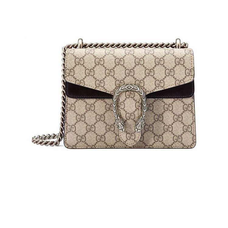 GUCCI/古驰 酒神女包 Dionysus系双G帆布单肩斜挎包节日礼物预售20x15.5x5cm 米色/黑色421970 KHNRN 8769【图片 价格 品牌 评论】-京东