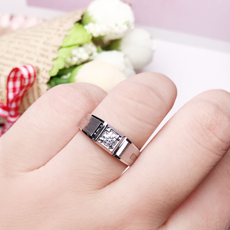 佳简白18K金订婚结婚男士钻戒 GIA裸钻对戒定制 Pt950铂金钻石戒指男 现货 18K金 SI/FG 10分 4克【图片 价格 品牌 评论】-京东