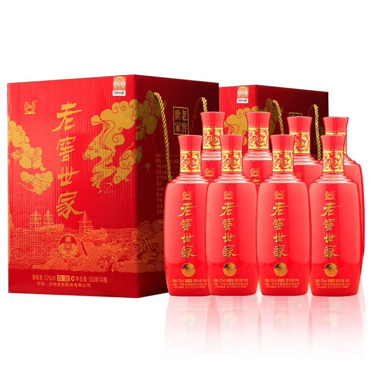 泸州老窖 老窖世家璀钻 白酒 52度500ml*4*2 整箱装【图片 价格 品牌 评论】-京东