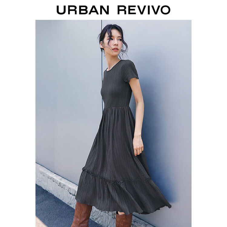 UR【HOT】夏季新款女装度假风纯欲镂空宝藏连衣裙UWH732033 深灰 L【图片 价格 品牌 评论】-京东