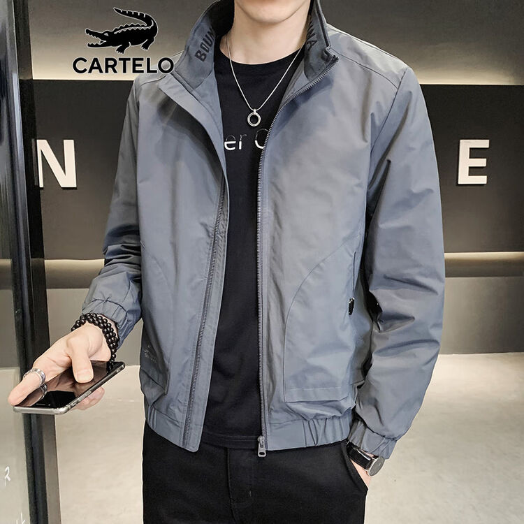 卡帝乐鳄鱼（CARTELO）外套男秋季夹克男士工装休闲棒球服百搭冲锋男衣服 深灰色 XL 【图片 价格 品牌 评论】-京东