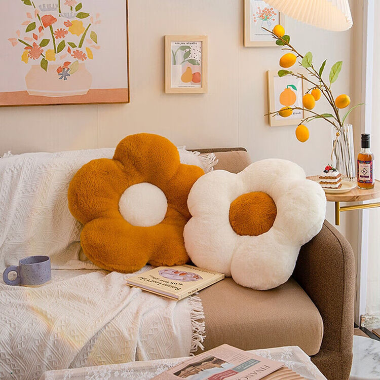 艾薇（AVIVI）花朵抱枕沙发靠垫床头靠枕汽车花瓣坐垫办公室腰靠屁垫太阳花橘【图片 价格 品牌 评论】-京东