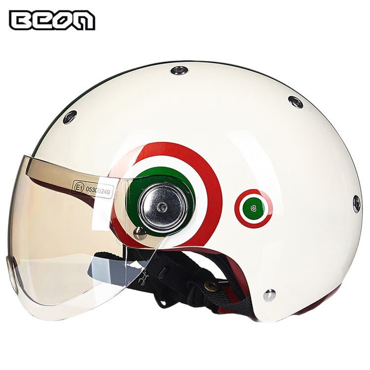 BEON B-103电动车头盔 3C认证男女四季安全帽摩托车头盔 轻便安全儿童头盔春夏季亲子半盔 亮乳白/红白绿 L【图片 价格 品牌 评论】-京东