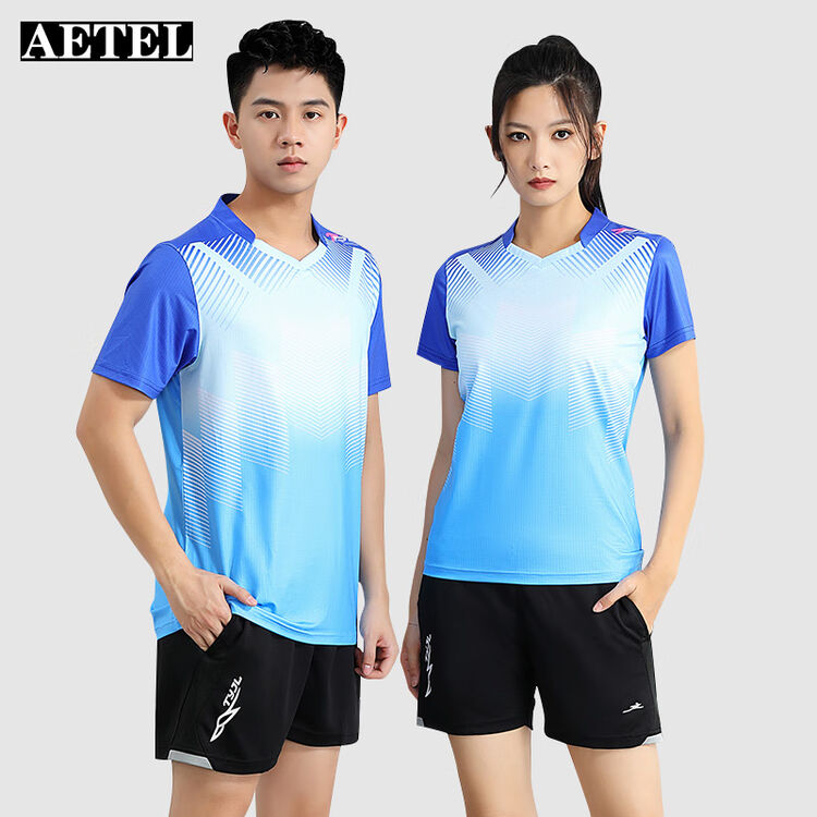 AETEL羽毛球服套装速干吸汗男女夏运动短袖T恤团队健身乒乓球衣【图片 价格 品牌 评论】-京东