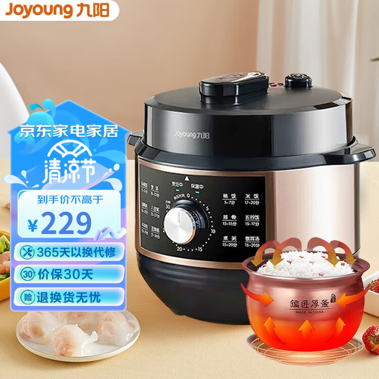 九阳（Joyoung）电压力锅 家用多功能一键式电压力煲高压锅可保压保温 Y-50C81E 【5升 香槟金】【图片 价格 品牌 评论】-京东