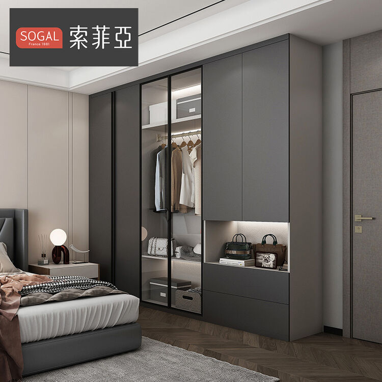 索菲亚全屋定制整体衣柜 主卧室多功能收纳衣柜铝镁合金掩门衣柜 定制金【图片 价格 品牌 评论】-京东
