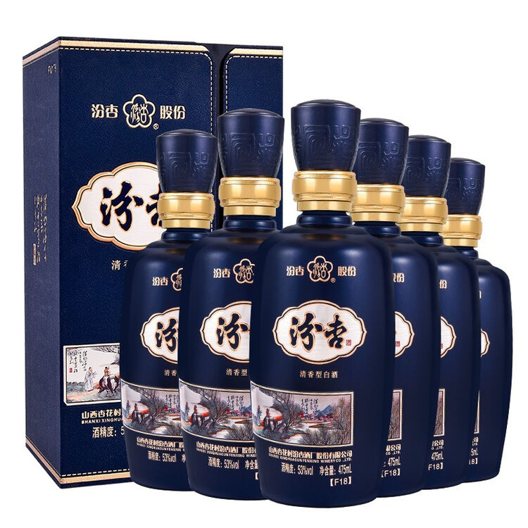 汾杏酒 山西杏花村酒 百年汾杏酒 白酒（新老包装随机发货） F18 53度 475ml*6 整箱【图片 价格 品牌 评论】-京东