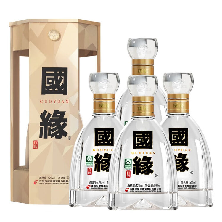 今世缘 白酒 国缘四开 4开 幽雅醇厚型 42度 500ml*4瓶 整箱装 （内含2个礼品袋）【图片 价格 品牌 评论】-京东