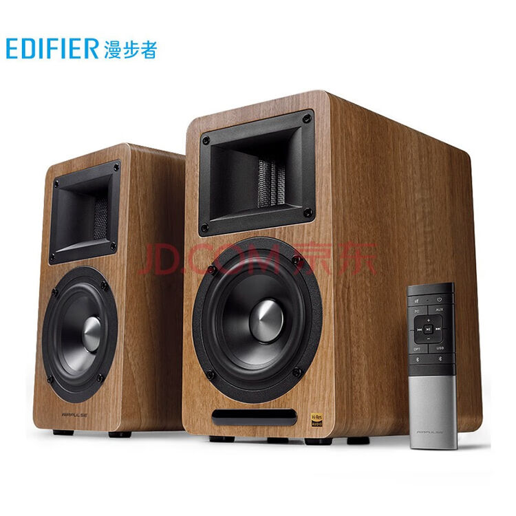漫步者（EDIFIER） AIRPULSE A80 书架式有源音箱蓝牙音箱电视音响 胡桃木【图片 价格 品牌 评论】-京东