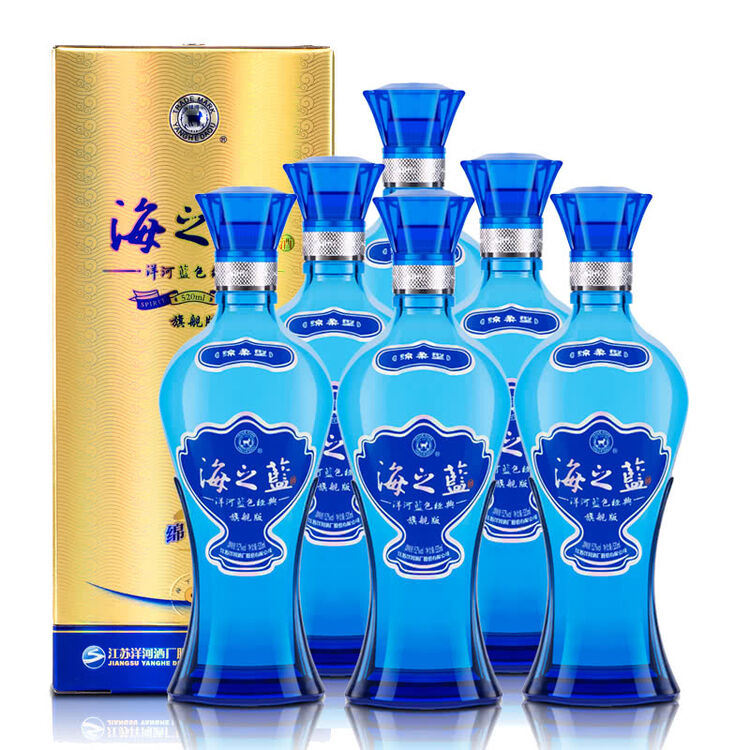 洋河蓝色经典 海之蓝 绵柔型 白酒 52度 520ml*6瓶装【图片 价格 品牌 评论】-京东