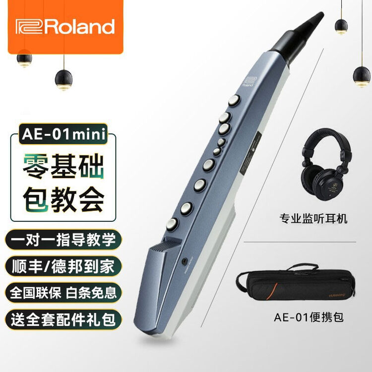 Roland罗兰电吹管乐器ae10 ae05 ae01自带音源扬声器AE30初学者成人老年人管乐 AE01【mini】+耳机+便携包+配件礼包 ...