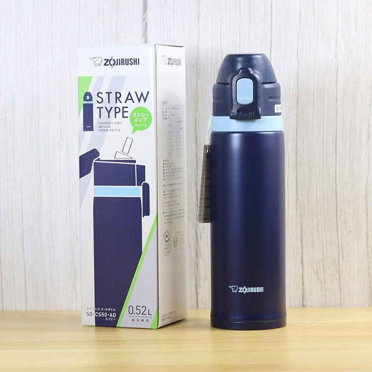 象印（ZOJIRUSHI）日本进口吸管杯保温杯成人运动健身孕妇老人便携超轻水杯 SD-CS50 深蓝色(AD) 520ml【图片 价格 品牌 评论】-京东