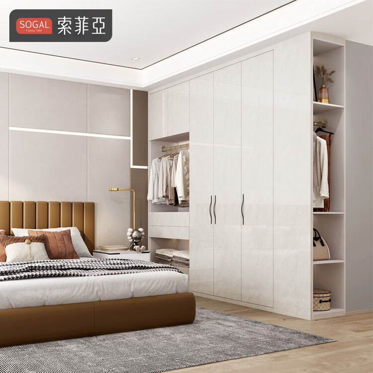 索菲亚全屋定制 环保轻奢风整体大衣柜卧室 大容量掩门衣帽间定制柜书柜 电视机柜餐边柜玄关阳台柜 星影 定制金【图片 价格 品牌 评论】-京东