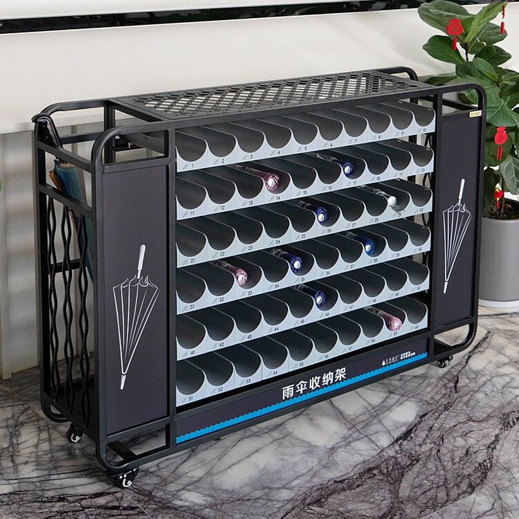 雨伞架商用酒店大堂办公室学校教室收纳置伞柜放伞雨伞机 6层10孔(黑色)【图片 价格 品牌 评论】-京东