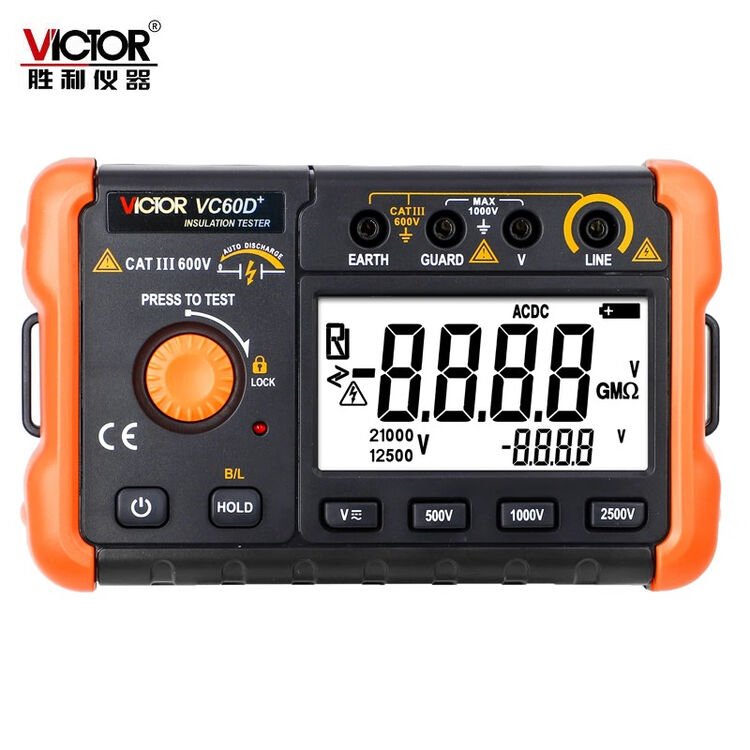 胜利仪器（VICTOR）VC60D+ 数字高压兆欧表 绝缘电阻测试仪 2500V摇表【图片 价格 品牌 评论】-京东