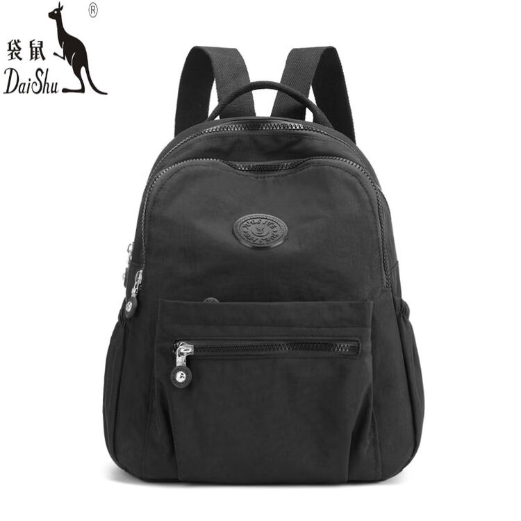 袋鼠DAISHU【轻奢时尚】牛津布尼龙帆布双肩包女2022轻便时尚旅行小背包书包防水休闲捡漏价 证件黑色【BRYST88068】【图片 价格 ...