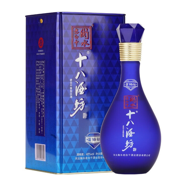 十八酒坊 蓝钻V6 老白干香型白酒 40度480ml单瓶装【图片 价格 品牌 评论】-京东