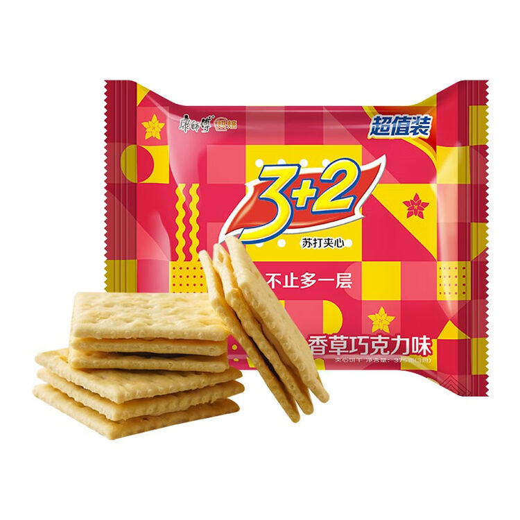 康师傅3+2苏打饼干蛋糕营养早餐办公室休闲零食小吃香草巧克力375g（新老包装随机发货）【图片 价格 品牌 评论】-京东