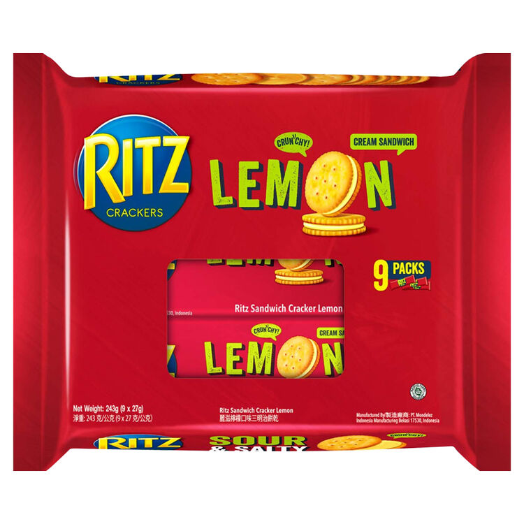 RITZ卡夫乐之夹心曲奇饼干 印尼进口 下午茶甜品点心休闲零食 柠檬味243g【图片 价格 品牌 评论】-京东