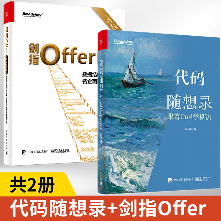 【全2册】代码随想录 剑指offer 孙秀洋程序员面试经典算法题库简历制作技巧it名企面试流程编程语言内存管理代码大全leetcode原题