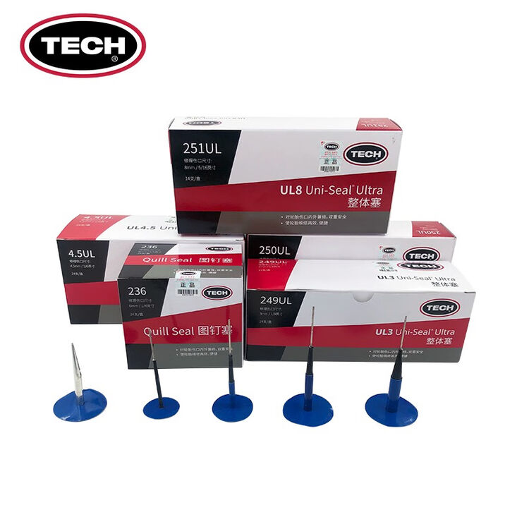 泰克（TECH）美国泰克整体塞蘑菇钉图钉塞钉眼钉洞真空胎补胎毫米胶片补片 249/4.5UL 蘑菇钉 4.5MM 24支/箱【图片 价格 品牌 ...