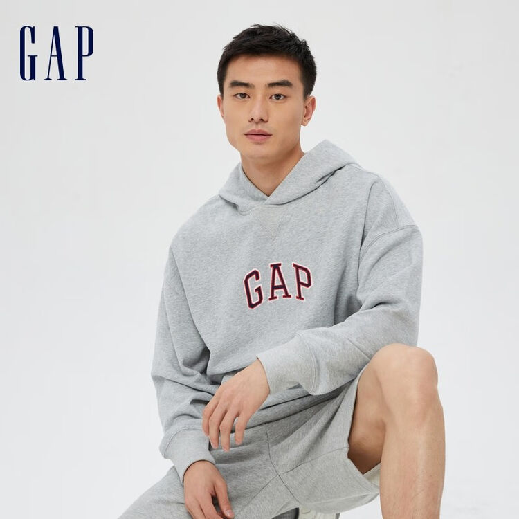 Gap Gap男女装LOGO法式圈织软连帽卫衣809007 情侣套头卫衣冬季 灰色 170/84A(XXS)【图片 价格 品牌 评论】-京东