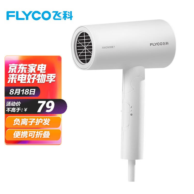 飞科 FLYCO 电吹风机负离子护发家用磁吸集风嘴可折叠FH6276 1800W【图片 价格 品牌 评论】-京东