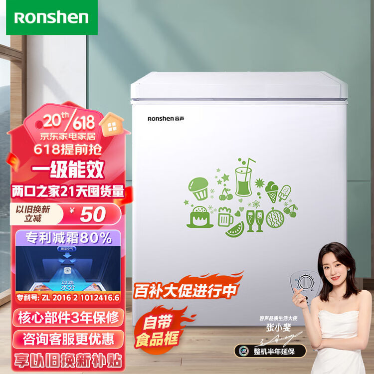 容声（Ronshen） 145升小型迷你冰柜家用冷藏冷冻转换单温卧式冷柜 一级能效节能省电BD/BC-145MB【图片 价格 品牌 评论】-京东