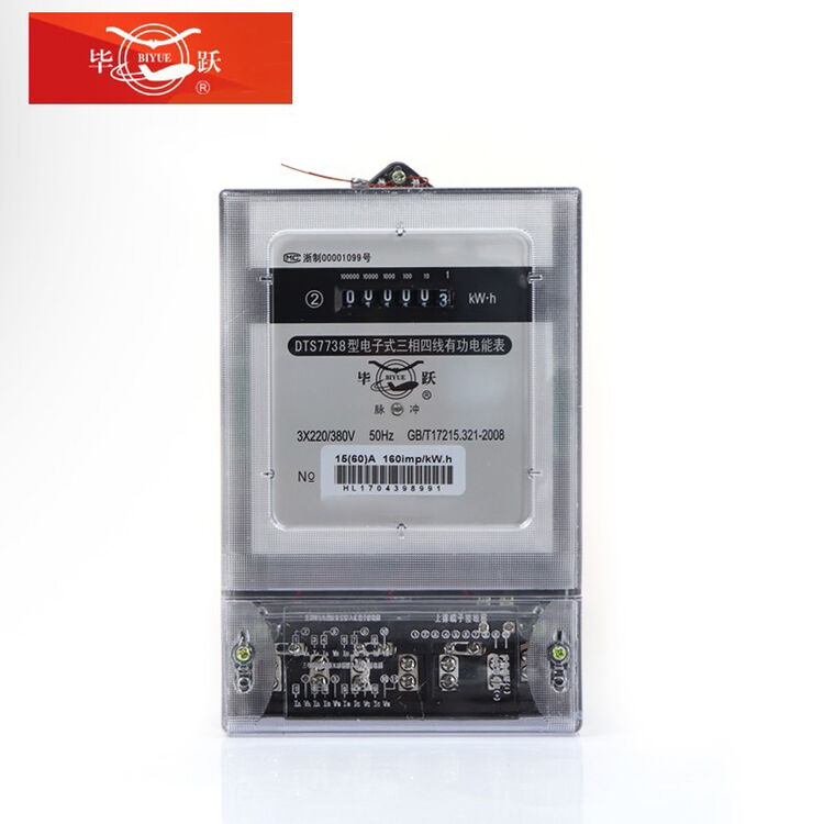 毕跃（BIYUE）三相四线电能表电子式电度表透明液晶分表火表DTS7738型 30-100A【图片 价格 品牌 评论】-京东