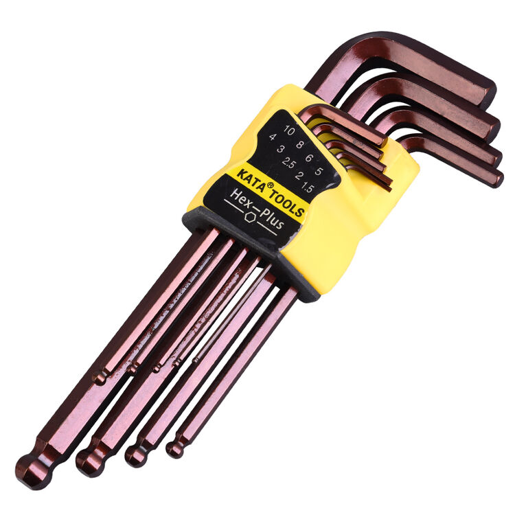 锴达 KATA 内六角扳手9件球头内六角扳手套装中长内六角螺丝刀古铜色防锈S2 KT6001【图片 价格 品牌 评论】-京东
