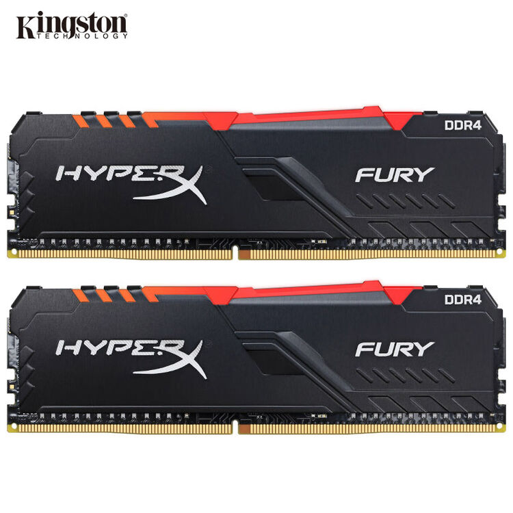 金士顿(Kingston) DDR4 2666 16GB(8G×2)套装 台式机内存条 RGB灯条 骇客神条 Fury雷电系列【图片 价格 品牌 评论】-京东