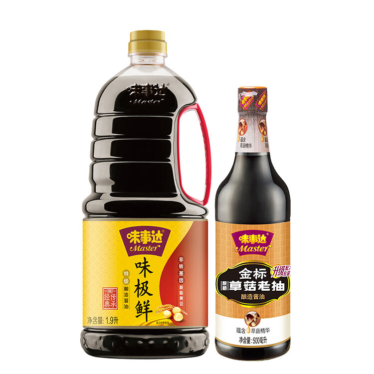 味事达 (Master) 酱油老抽 味极鲜特级生抽1.9L+金标草菇老抽500ml 组合装 卡夫亨氏出品【图片 价格 品牌 评论】-京东